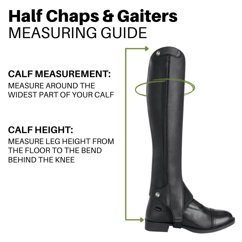 Half Chaps & Gaiters Size Guide | Online for Equine – Online For Equine