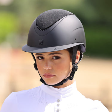 Buy Karben Black Lia Ellipse Wide Peak Crystal Adjustable Riding Hat ...